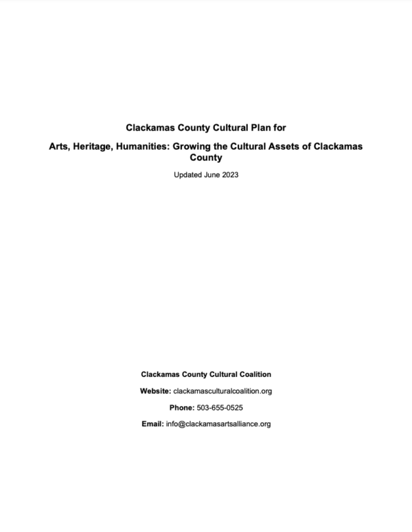 Cultural Plan – Clackamas County Cultural Coalition